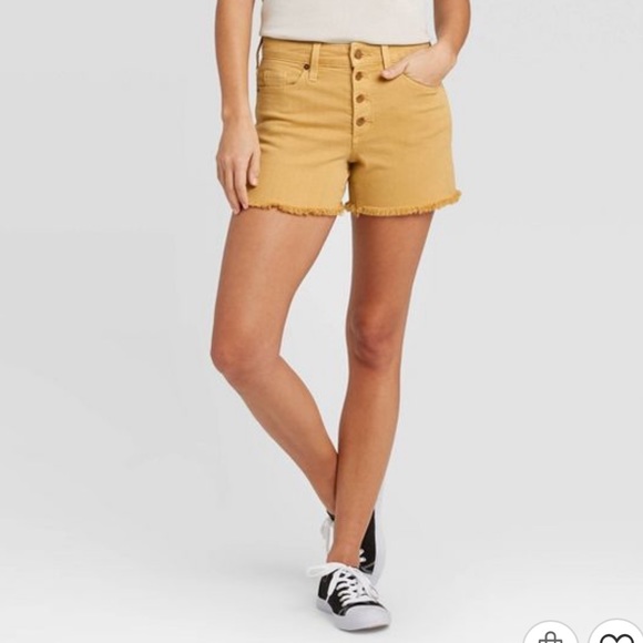 Universal Thread | Shorts | Yellow High Rise Button Fly Shorts | Poshmark